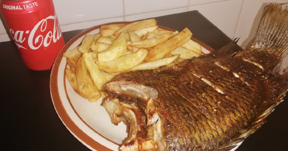 Grilled Bream Fish And Fried Potato Chips Recipe By Diva Du Gee