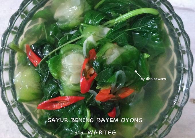 Resep Sayur Bening Bayem Oyong ala Warteg oleh dian pawero - Cookpad