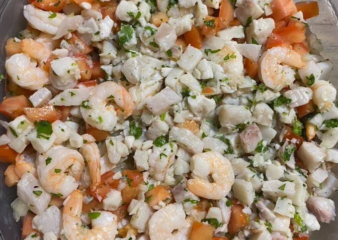 Ceviche de pescado y camarón Receta de Laura McCullough- Cookpad