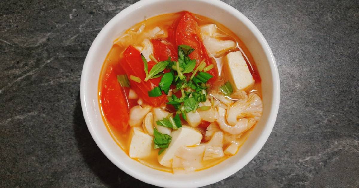 Cách Làm Món Canh nấm đậu hũ chua cay (chay) của Thùy Ngân - Cookpad