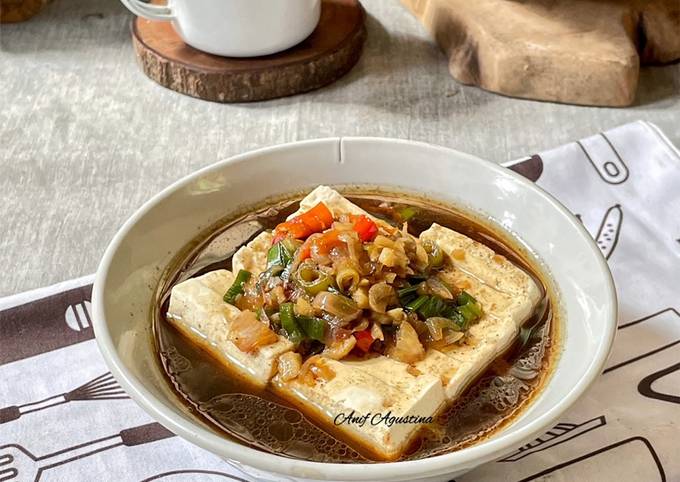 Resep Tahu Kukus Siram Kuah Kecap oleh anif agustina - Cookpad
