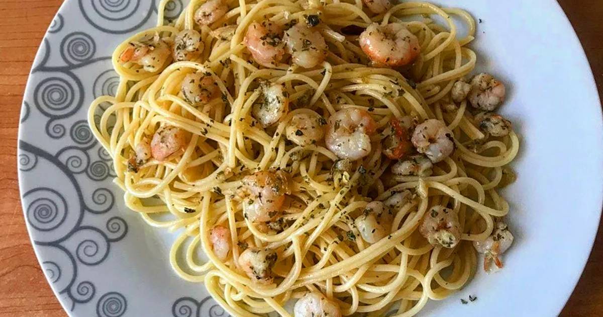 Pasta con gambas al ajillo Receta de Jose- Cookpad