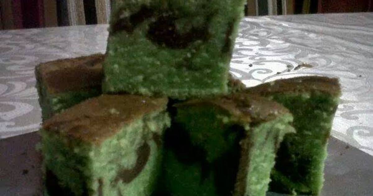 Resep Marmer cake pandan oleh KArtikaDEws - Cookpad