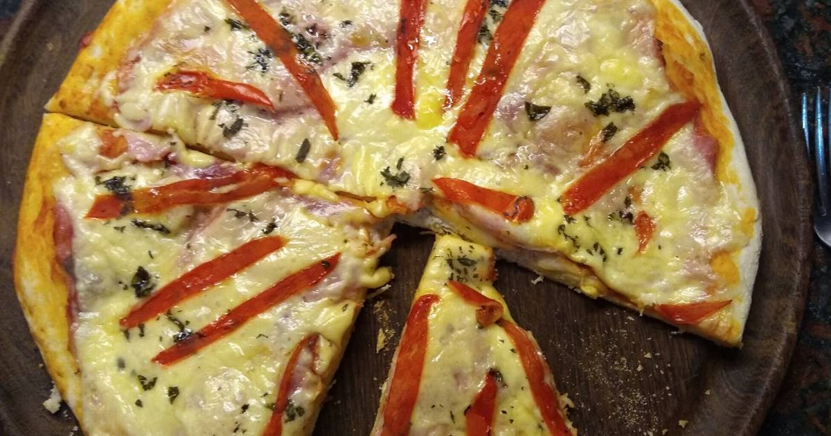 Pizza de jamon y queso casera - 2.777 recetas caseras- Cookpad