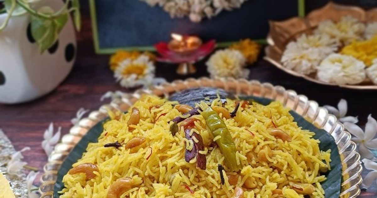 बसंती पुलाव/ मिष्टी पुलाव (Basanti Pulao Recipe In Marathi) रेसिपी ...