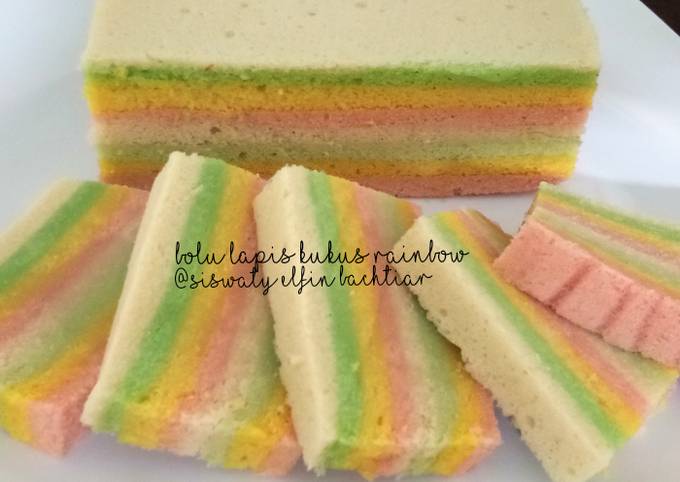Resep Bolu lapis kukus rainbow oleh Siswaty Elfin Bachtiar - Cookpad