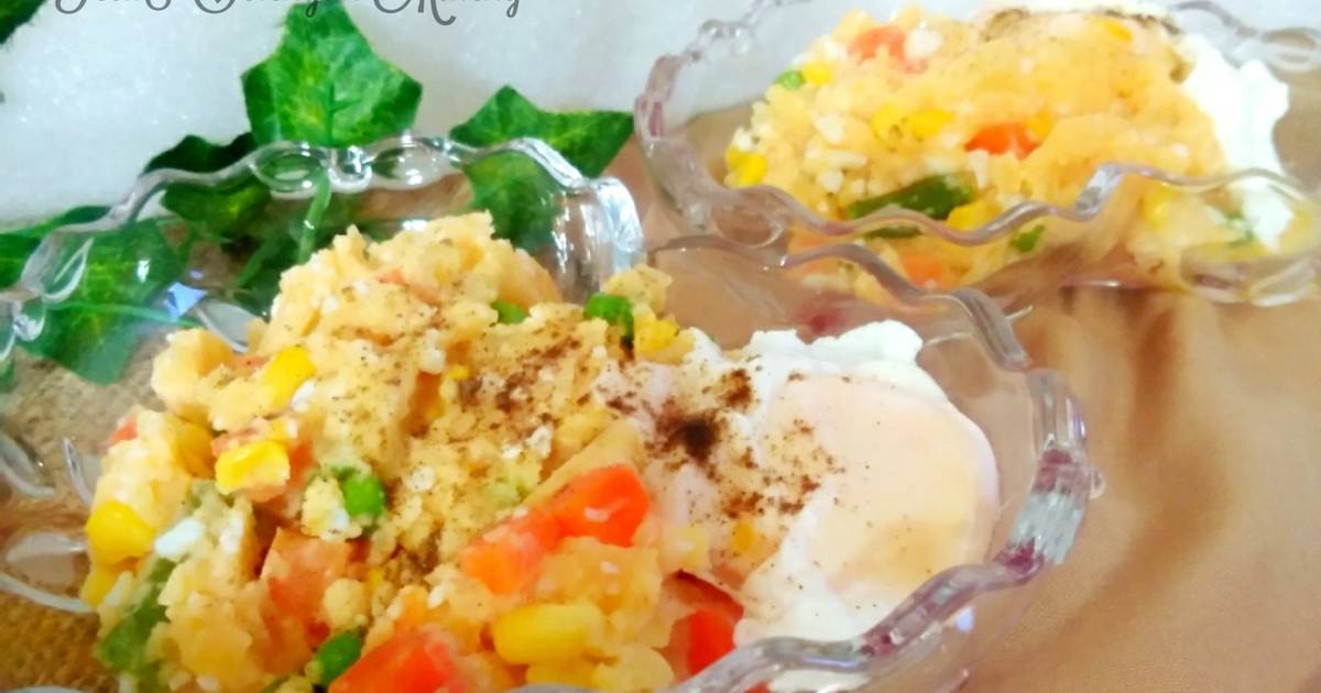 Resep Salad Kentang Mix Vegie Telur Setengah Mateng oleh Mamah Aura ...