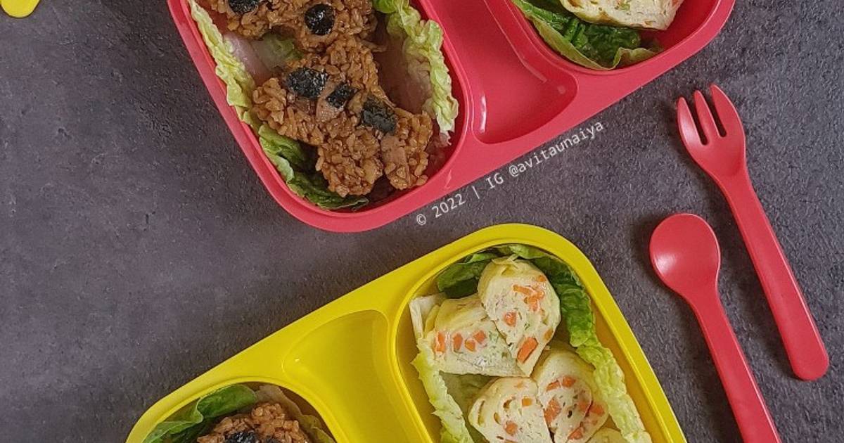 Resep Bento Fried Rice and Heart Shaped Tamagoyaki oleh Avita Unaiya ...