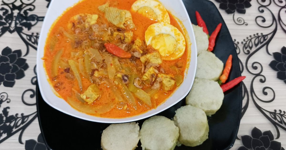 Resep lontong sayur labu siam santan ebi rumahan enak dan mudah - Cookpad
