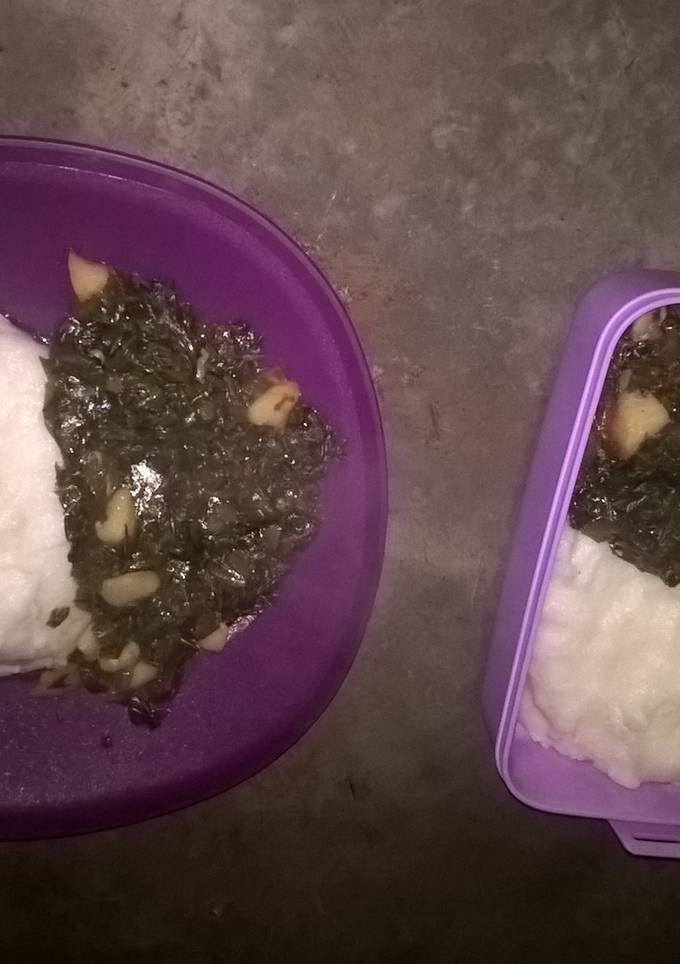 Spinach with pap Recipe by khazamula - Cookpad