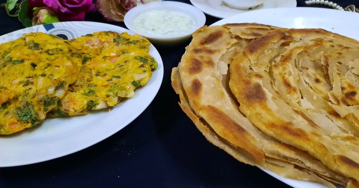 Omlat Lacha Paratha And Chaye Recipe by Naila Asif - Cookpad