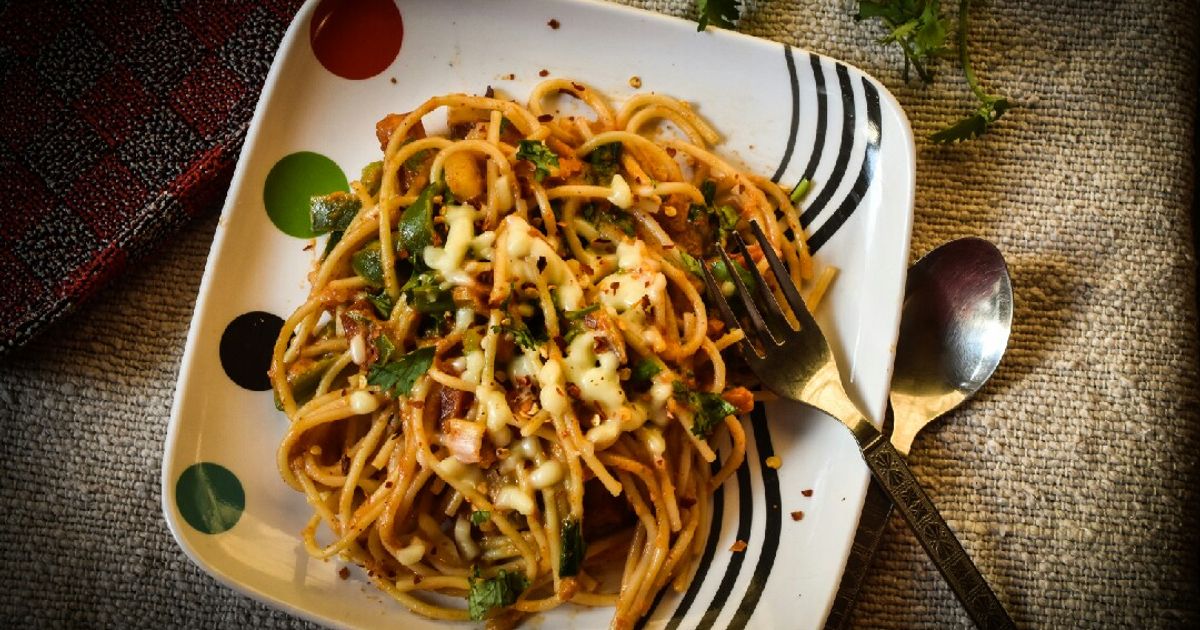 Pavbhaji Spaghetti Recipe by Priyanjali Joardar - Cookpad