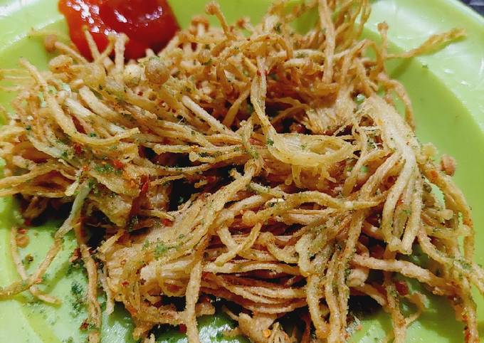 Resep Jamur Enoki Krispi bumbu Rumput Laut oleh Ardina Kusumawati - Cookpad