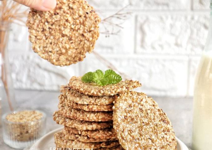 Resep Sesame Crisps, cemilan crispy hanya 5 bahan!! oleh Frielingga Sit ...