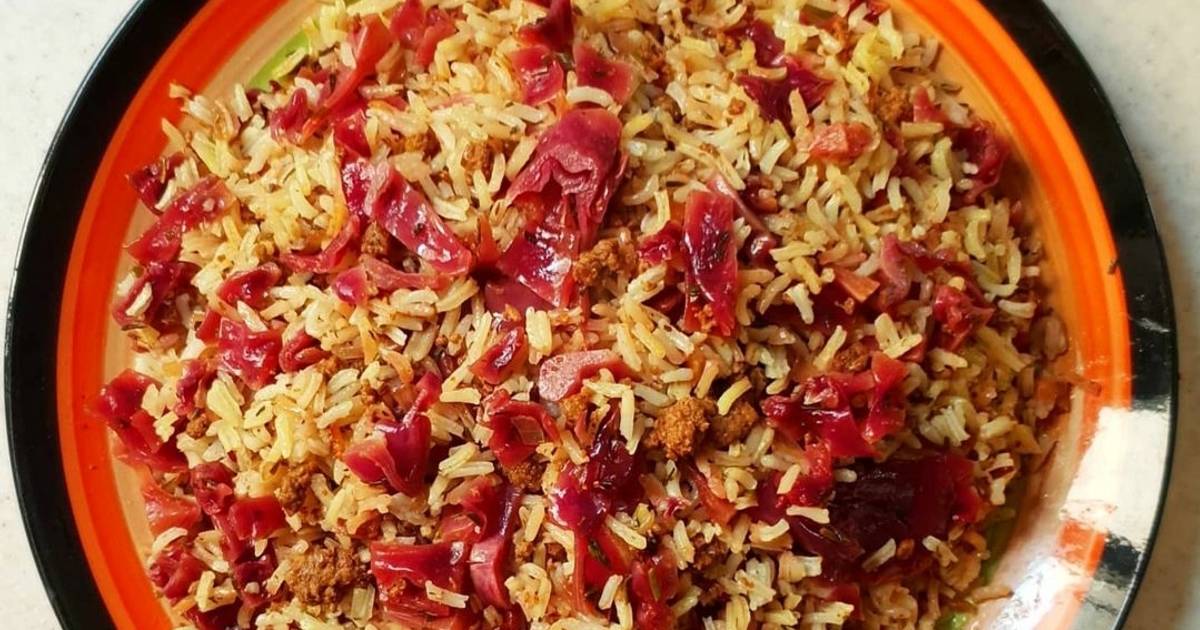 طرز تهیه کلم پلو با کلم بنفش ساده و خوشمزه توسط elahe.cooking - کوکپد