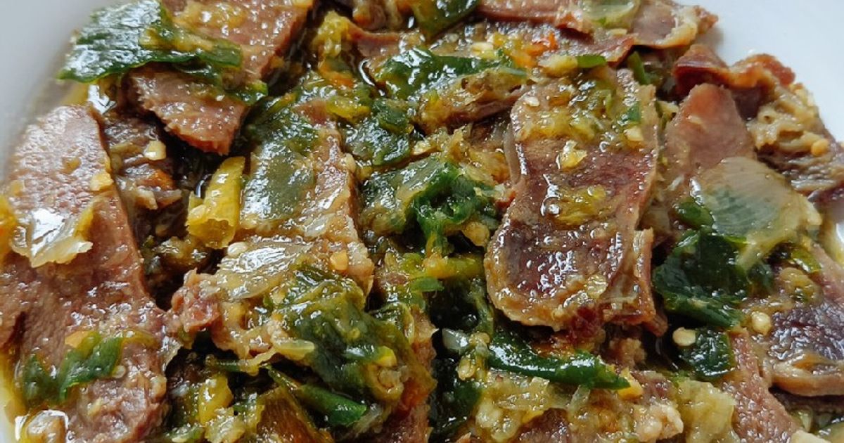 Resep Lidah Sapi Sambal Ijo Seuhah Lata² oleh Cici Andriyani - Cookpad