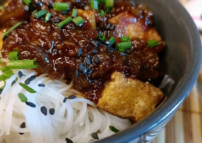 🥢Tofu frit sauce Corsé soja, gingembre, échalotes de Zest' de Flow ...