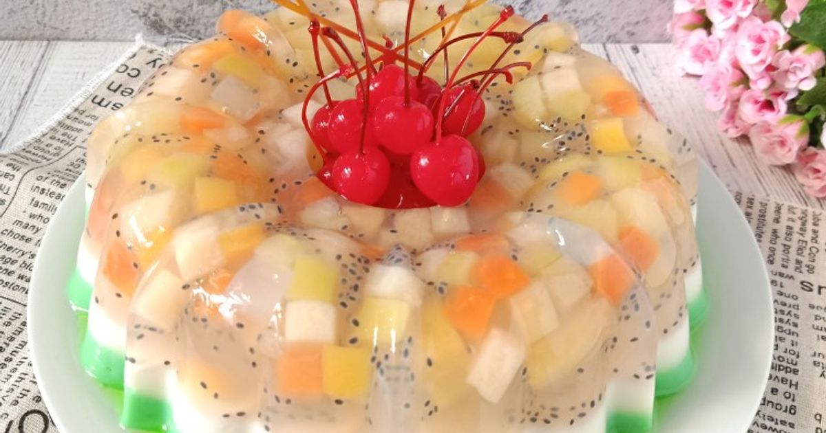 Resep Puding Cocktail Lapis Pandan (Birthday Pudding) oleh Nauzaery ...