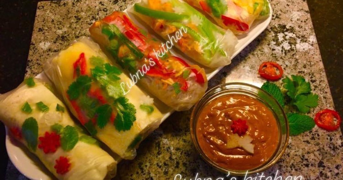 🌈Rainbow Rice Paper Rolls: Recipe by Lubna’s Kitchen - Cookpad