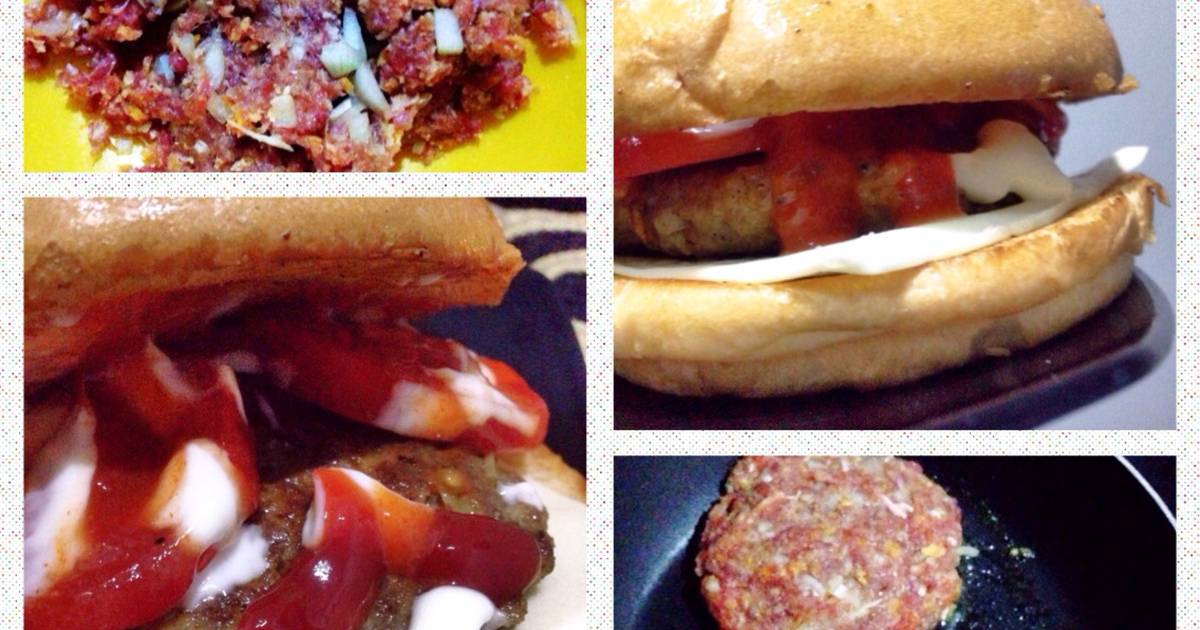 Resep Cheesy Beef Burger oleh Jenny - Cookpad
