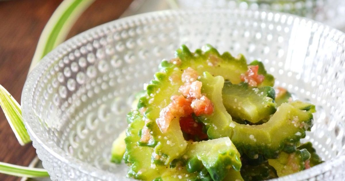 Easy Everyday Goya (Bitter Melon) With Ume And Sesame Dressing Recipe ...