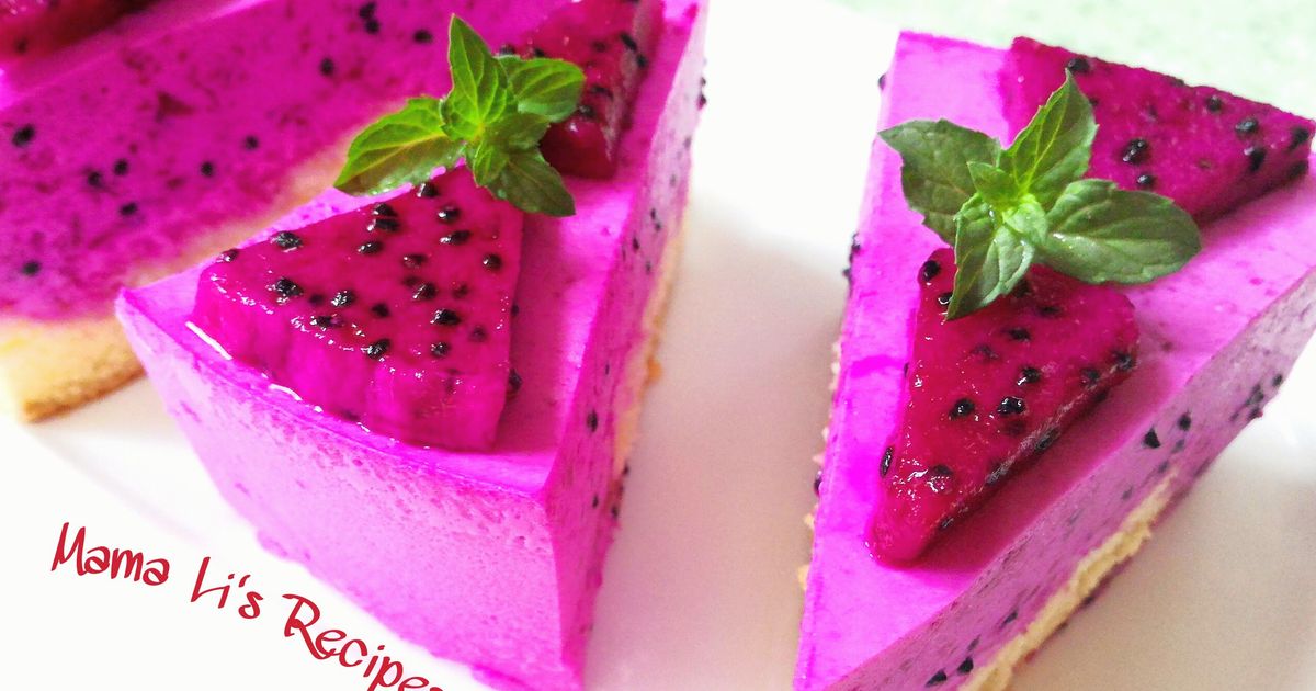 Pitaya Yogurt Cake Recipe By 李媽媽