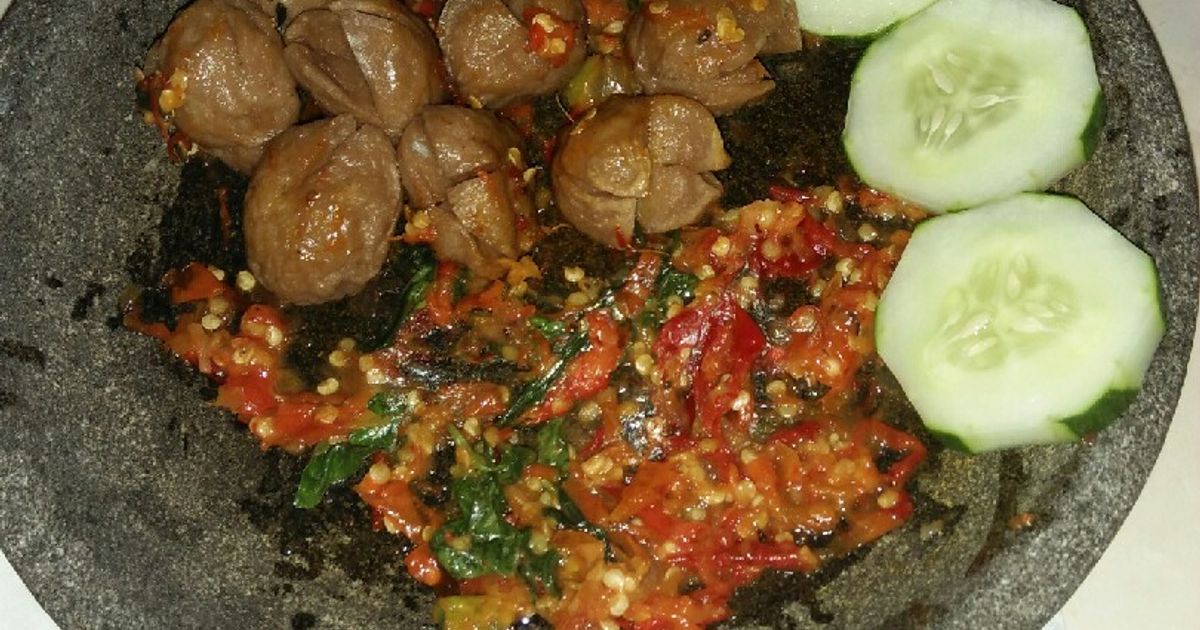 Resep Bakso Penyet Sambal Kemangi oleh Mersaria Gita Nurani - Cookpad