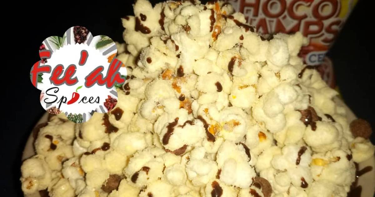 Milky popcorn wv drizzled chocolates Recipe by Rafeeah Zirkarnain - Cookpad