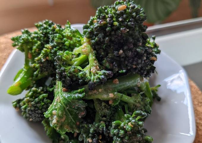 Purple sprouting broccoli with Sesame Recipe by Nami - Cookpad