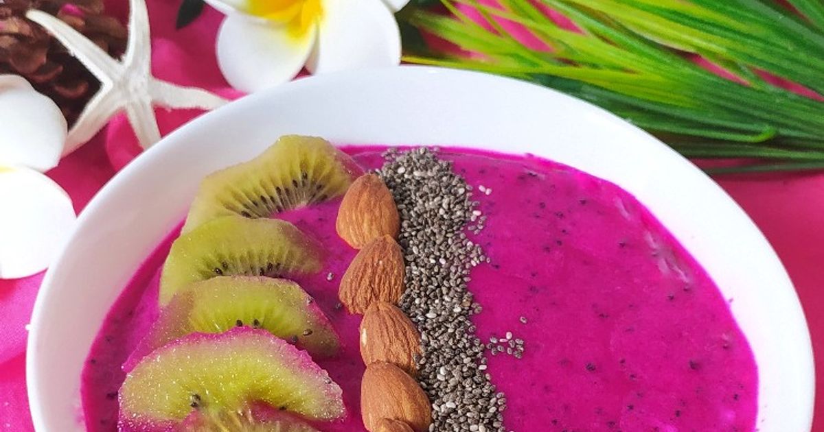 Resep smoothies pisang naga yougurt rumahan enak dan mudah - Cookpad