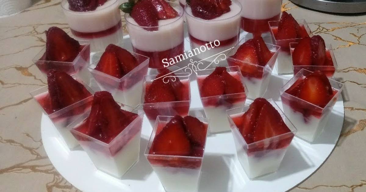 Verrines Flan à la fraise de Samia Ben - Cookpad
