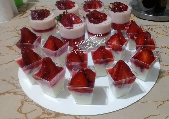 Verrines Flan à la fraise de Samia Ben - Cookpad