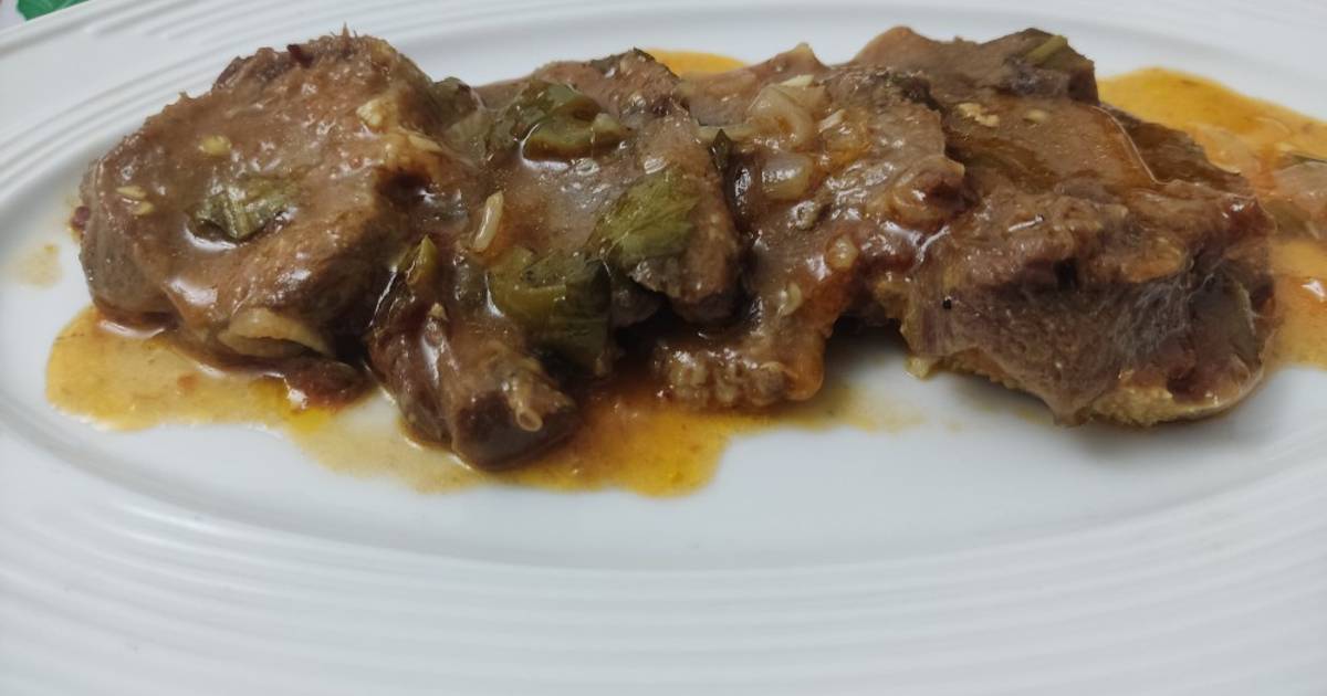 Lengua de res en salsa Receta de Bendecido- Cookpad