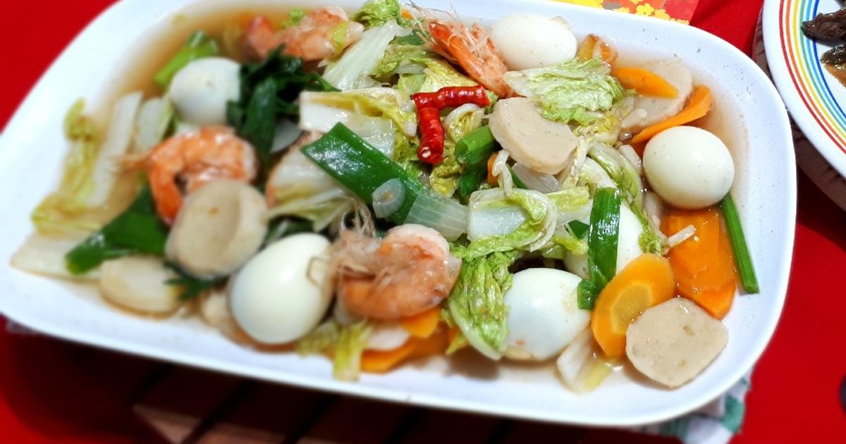 Resep Capcay Udang Bakso Saos Tiram oleh Bunda Atsaby - Cookpad