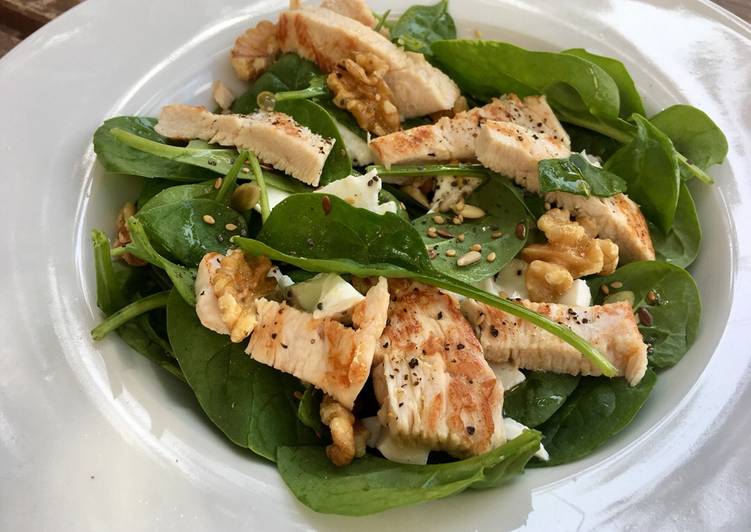 Ensalada de espinacas y pollo Receta de Irene-Guirao- Cookpad