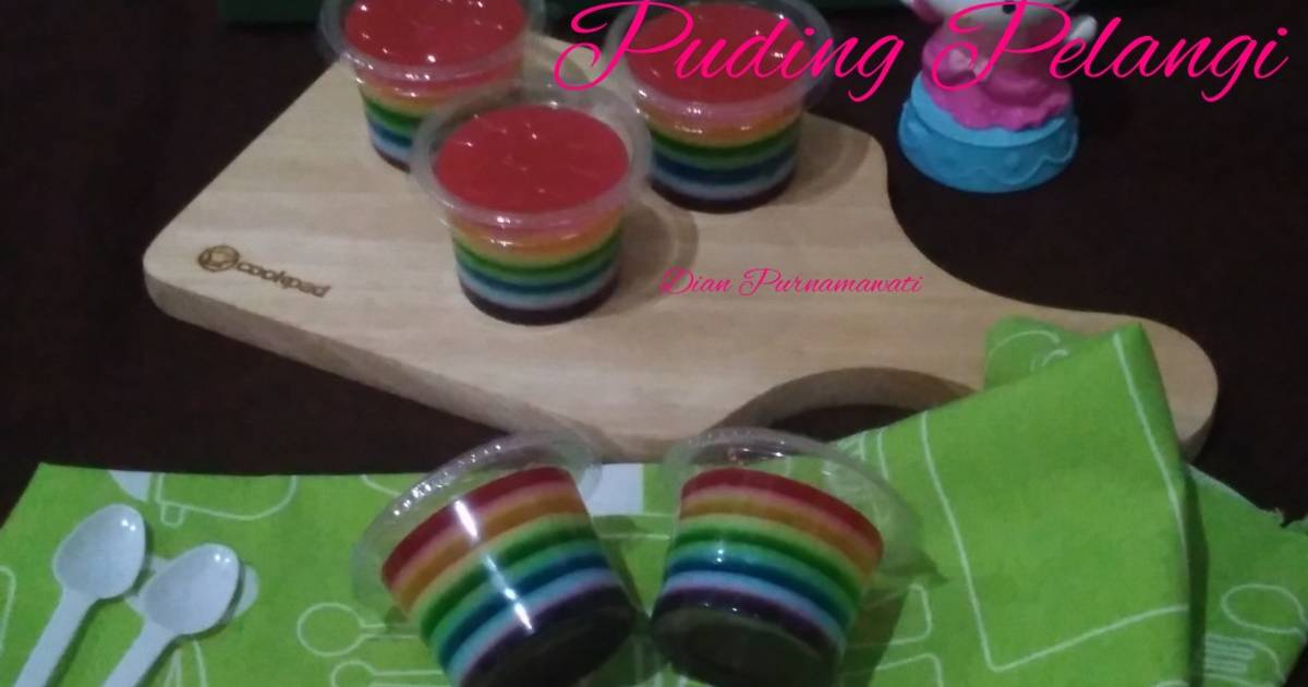 552 resep puding pelangi enak dan sederhana - Cookpad