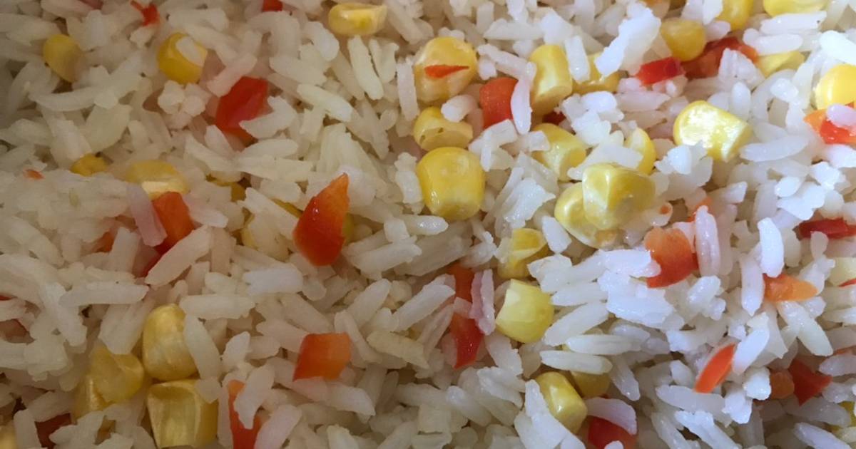 Arroz con choclo y pimiento Receta de Patricia Quiroga Newbery- Cookpad