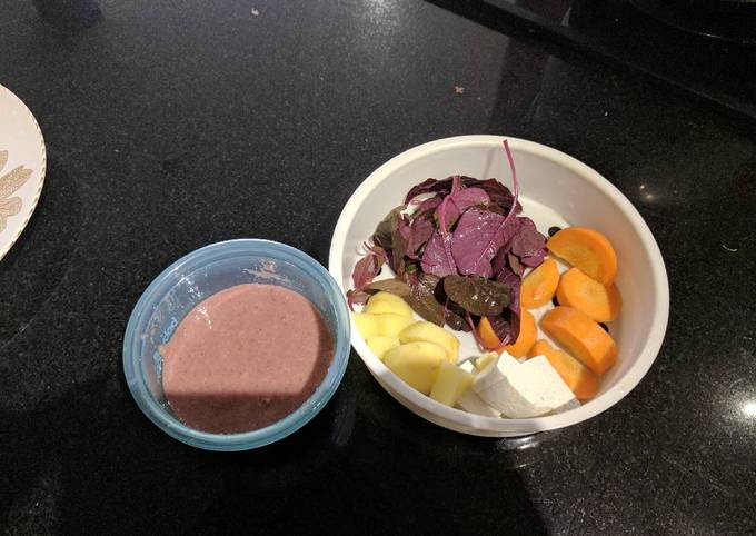 Resep MPASI 7+ red rice porridge tofu veggies oleh Naomi Bella - Cookpad