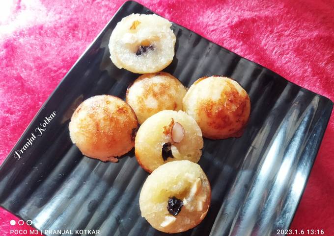 Sweet Semolina Appe Recipe by Pranjal Kotkar - Cookpad