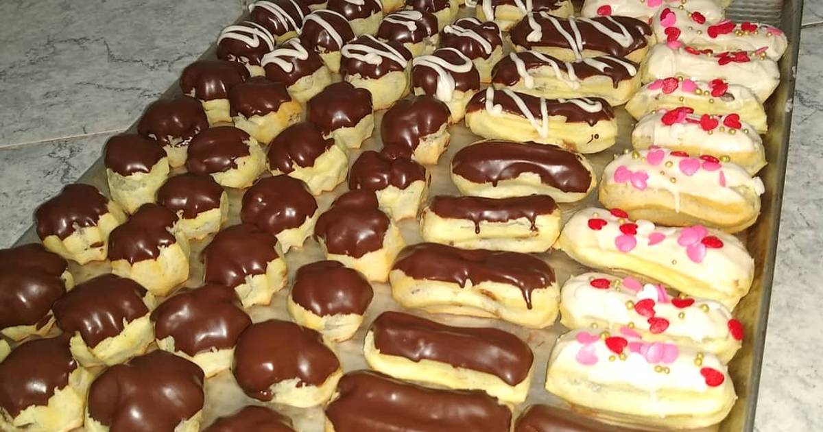 Masa bomba rellena con crema pastelera de chocolate Receta de Fabian ...