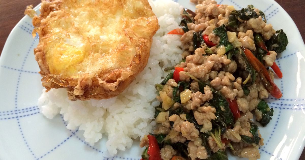Pad Krapow With Ground Pork And Crispy Fried Egg Recipe by Seetala ...