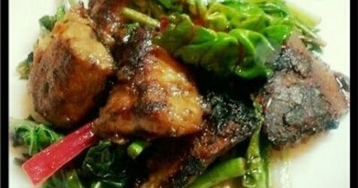 Mackerel And Swiss Chard Stir Fry With Balsamic Vinegar Recipe by Fushicche