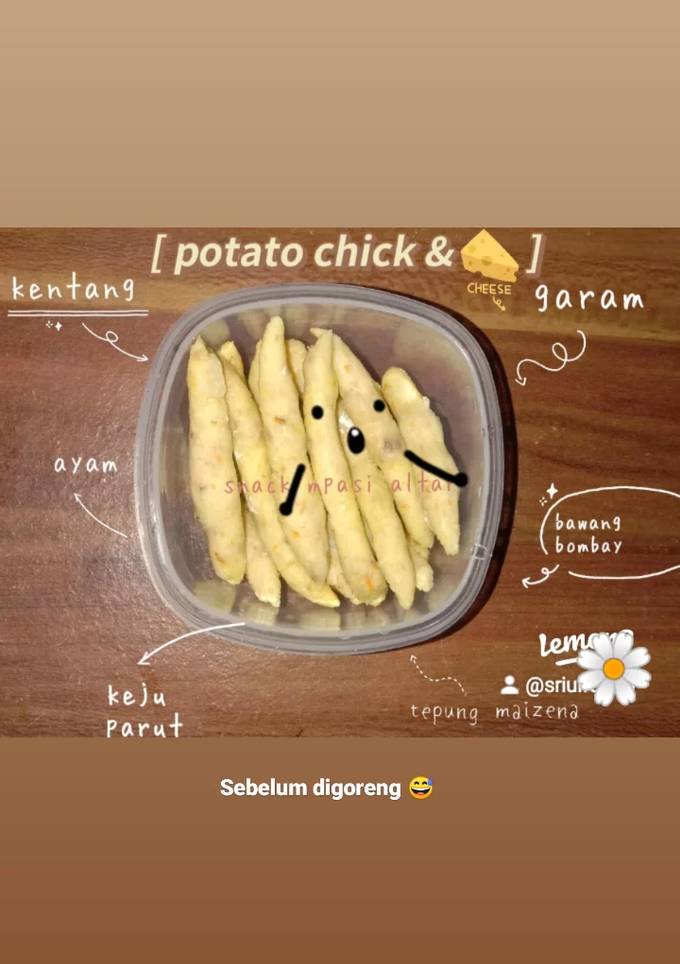 Resep Snack mpasi BB Booster|potato chick & cheese oleh Sri Ulfah - Cookpad