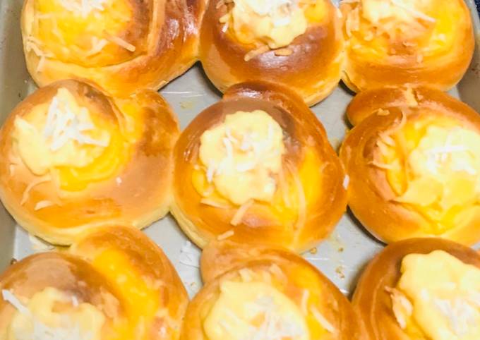 Pan Dulce Relleno Con Crema Pastelera y coco Rallado!! Receta de yenit ...