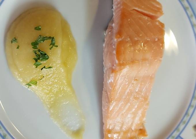 Salmón con puré de manzana Receta de R0berto- Cookpad