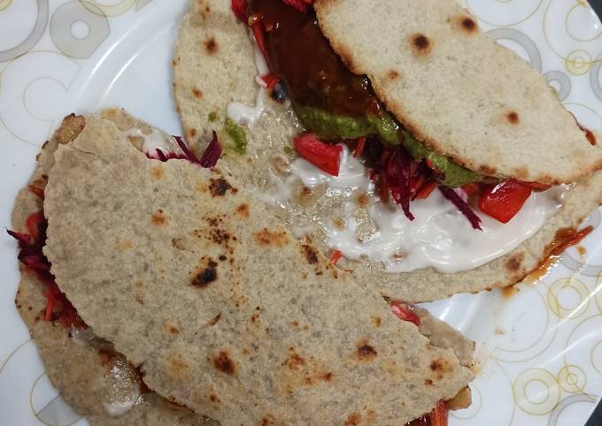 Sunflower seeds Roti-Open Salad wraps Recipe by Dr Vidyashree - Cookpad