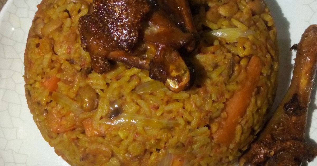 Jollof Din Shinkafa Da Wake Recipe by Mrs Baba - Cookpad