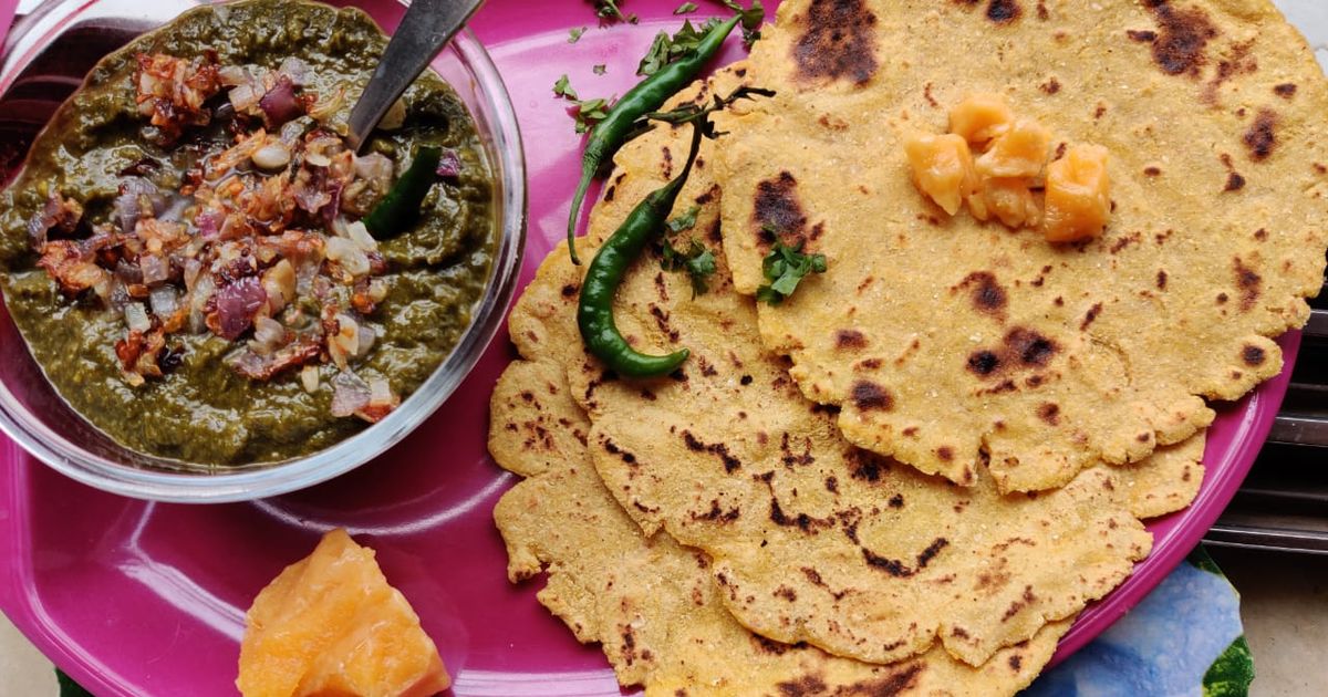 Sarson Ka Saag Makki Ki Roti Recipe by Sana Tungekar - Cookpad