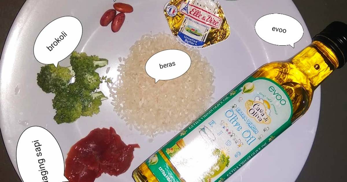 Resep Menu MP-ASI 4 Bintang Usia 6 Bulan Bubur Daging Sapi Brokoli oleh ...