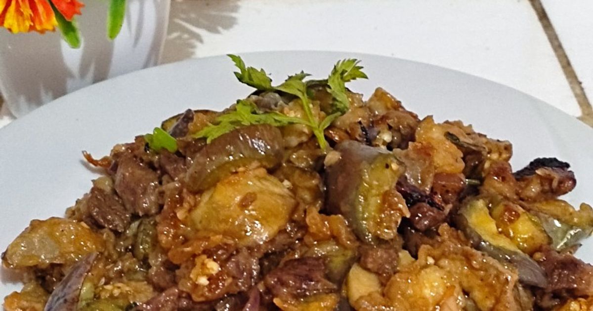 Resep Terong Daging Saos Barbeque oleh lina NH - Cookpad